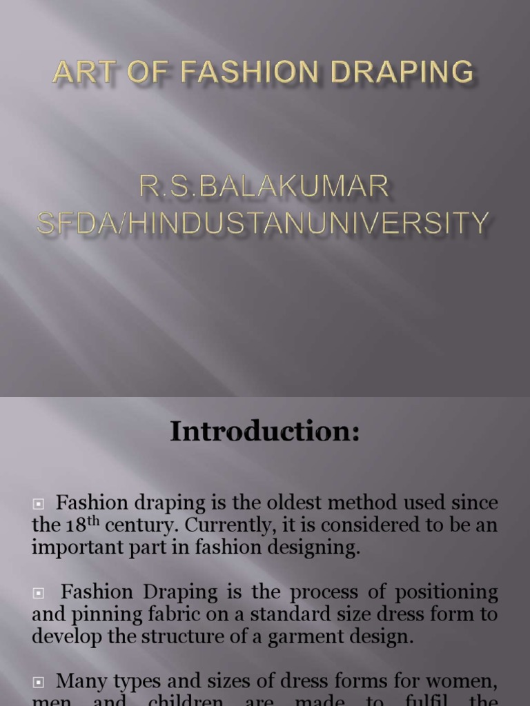 Draping PPT 151212104203 PDF | PDF | Clothing | Textiles