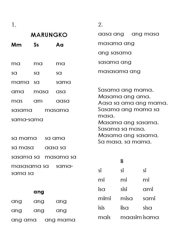 Marungko Kinder | PDF