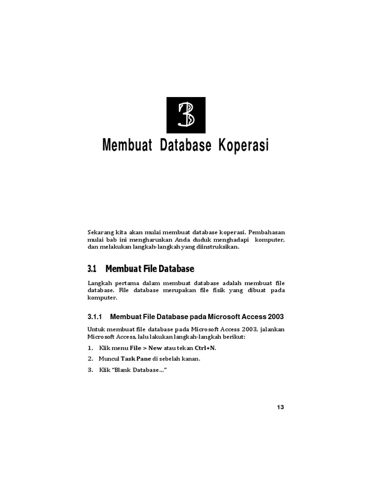 Membuat Sendiri Aplikasi Database Koperasi Dengan MS Access | PDF