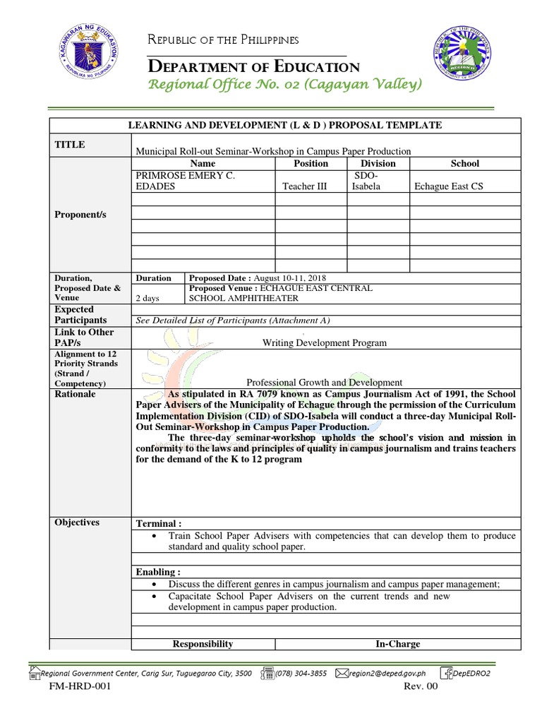 FM HRD 001 L D Proposal Template | PDF | Government