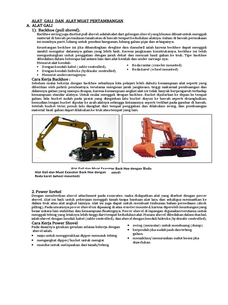Alat Gali, Muat Dan Angkut Tambang | PDF