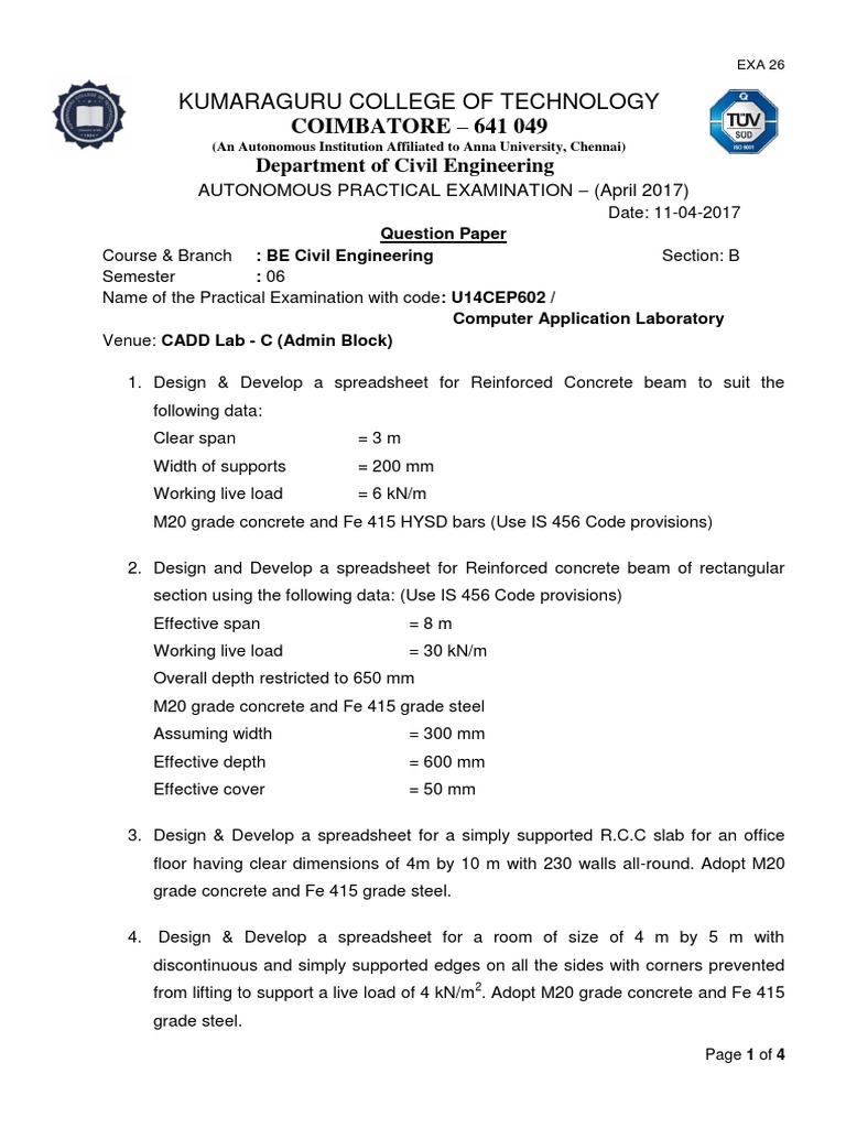 Sem Practical Question Paper | Download Free PDF | Wall | Spreadsheet