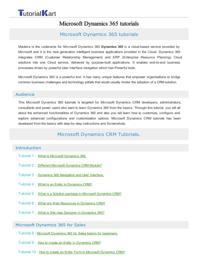 A Comprehensive Guide to Microsoft Dynamics 365 Tutorials Covering the ...