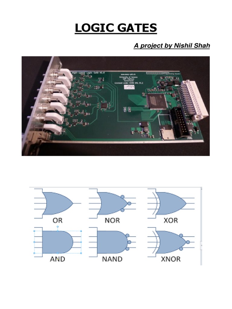 Logic Gates: A Project by Nishil Shah | PDF | Logic Gate | Boolean Algebra