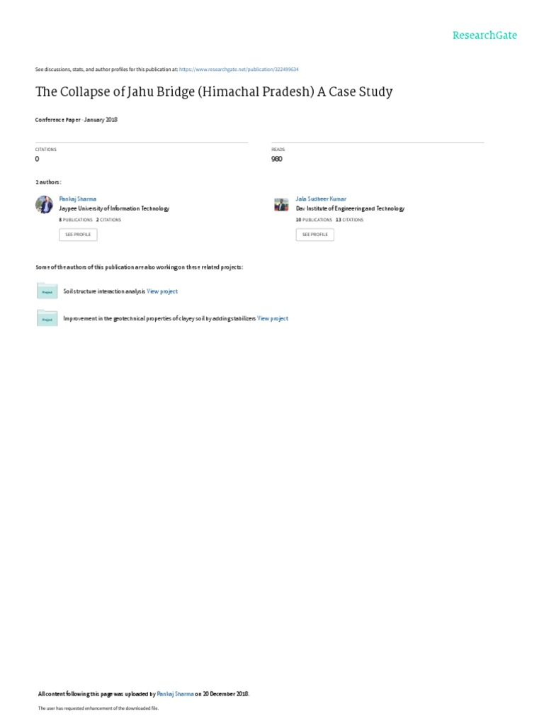 The Collapseof Jahu Bridge Himachal Pradesh ACase Study | PDF | Civil ...