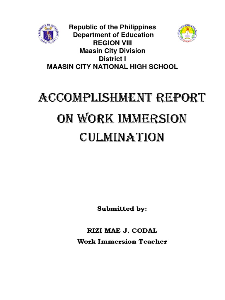 Accomplishment Report WORKIMMERSION | PDF | Learning | Behavior ...