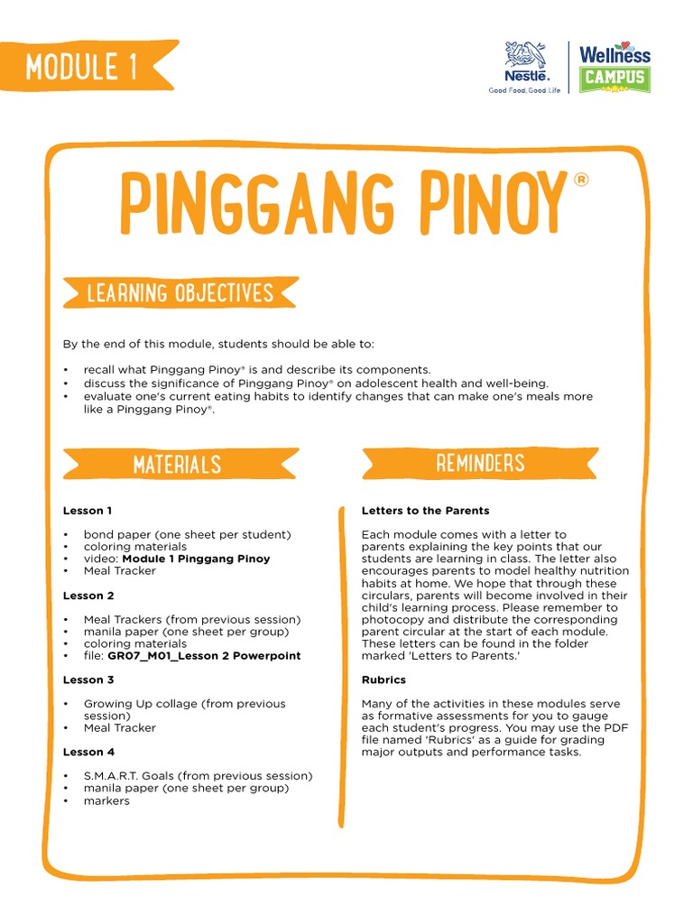 Pinggang Pinoy | PDF | Adolescence | Nutrition