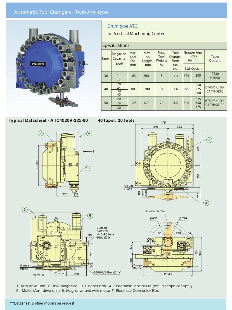 Automatic Tool Changers - Twin Arm Type: For Vertical Machining Center ...