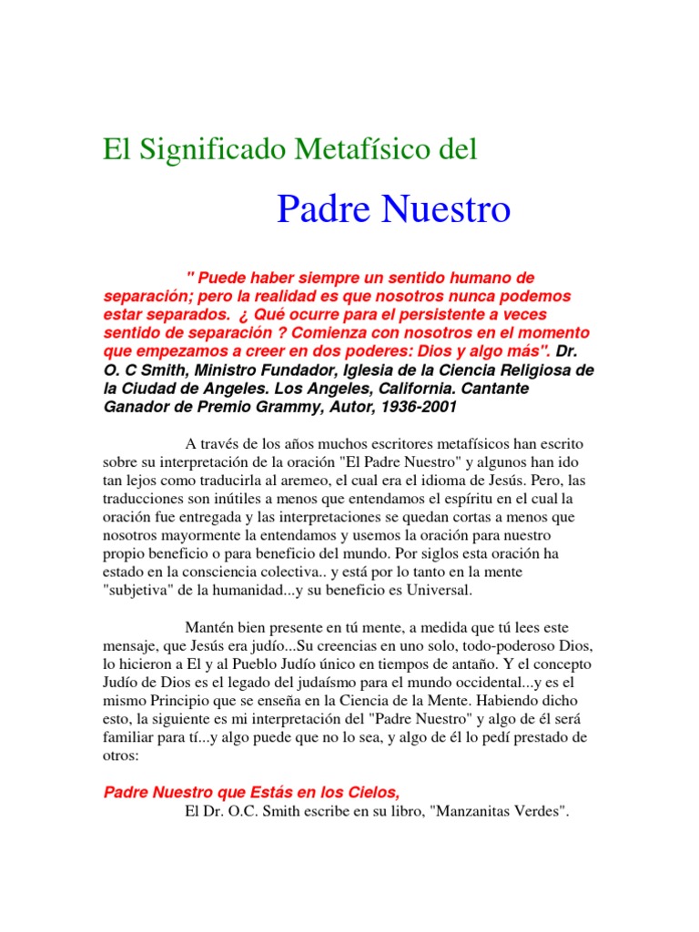 El Significado Del Padre Nuestro | orador del Señor | Oración