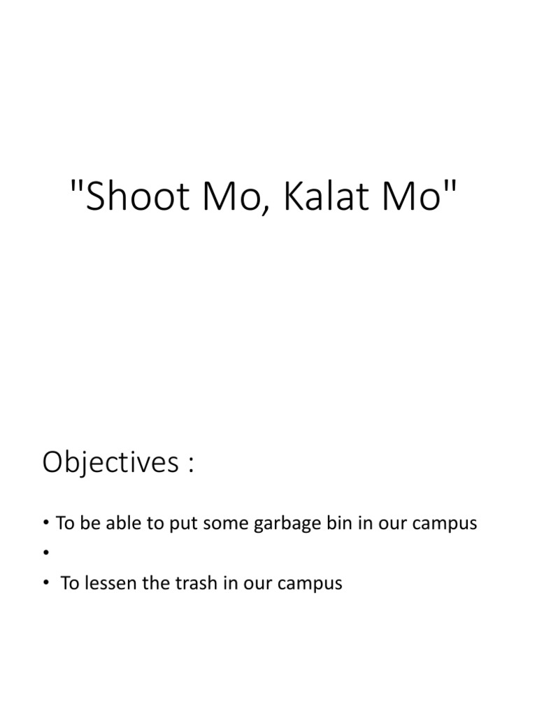 Shoot Mo, Kalat Mo | PDF