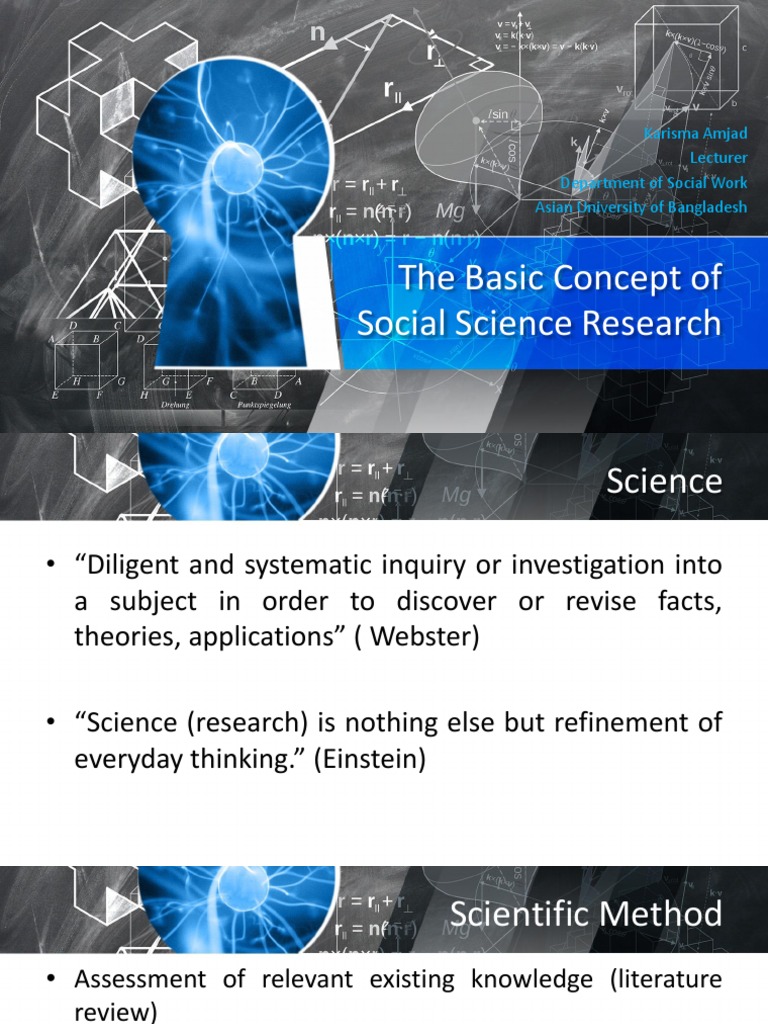Basic Concepts of Social Science Research | PDF | Scientific Method ...