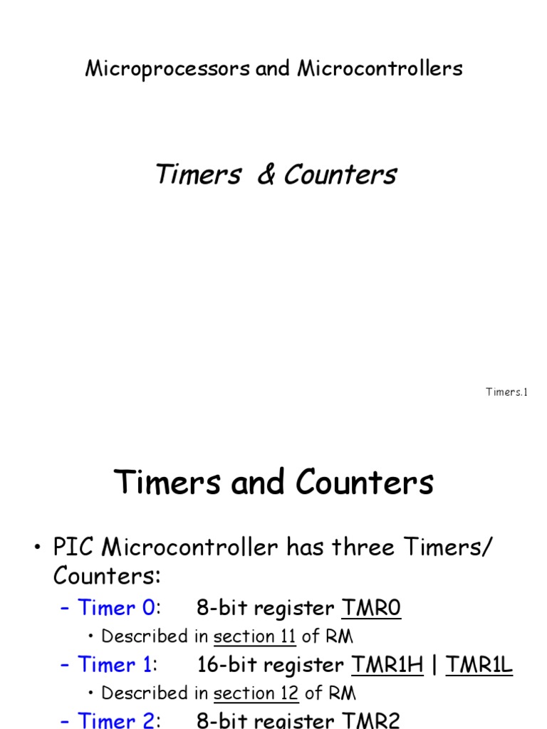 Timers & Counters: Microprocessors and Microcontrollers | PDF | Microcontroller | Timer