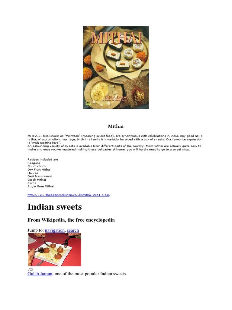 Mithai Indian Sweets | PDF | Desi Cuisine | Desserts