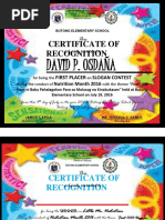 Certificate of Recognition For Feeding Program | PDF