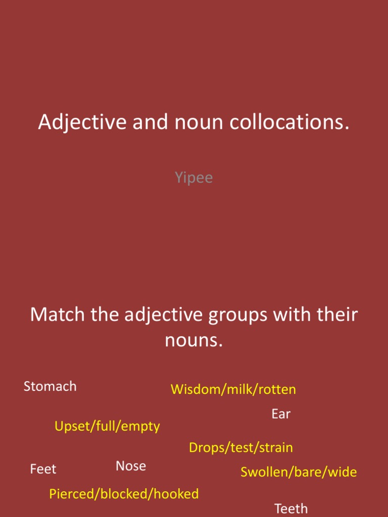 Adjective and Noun Collocations | PDF