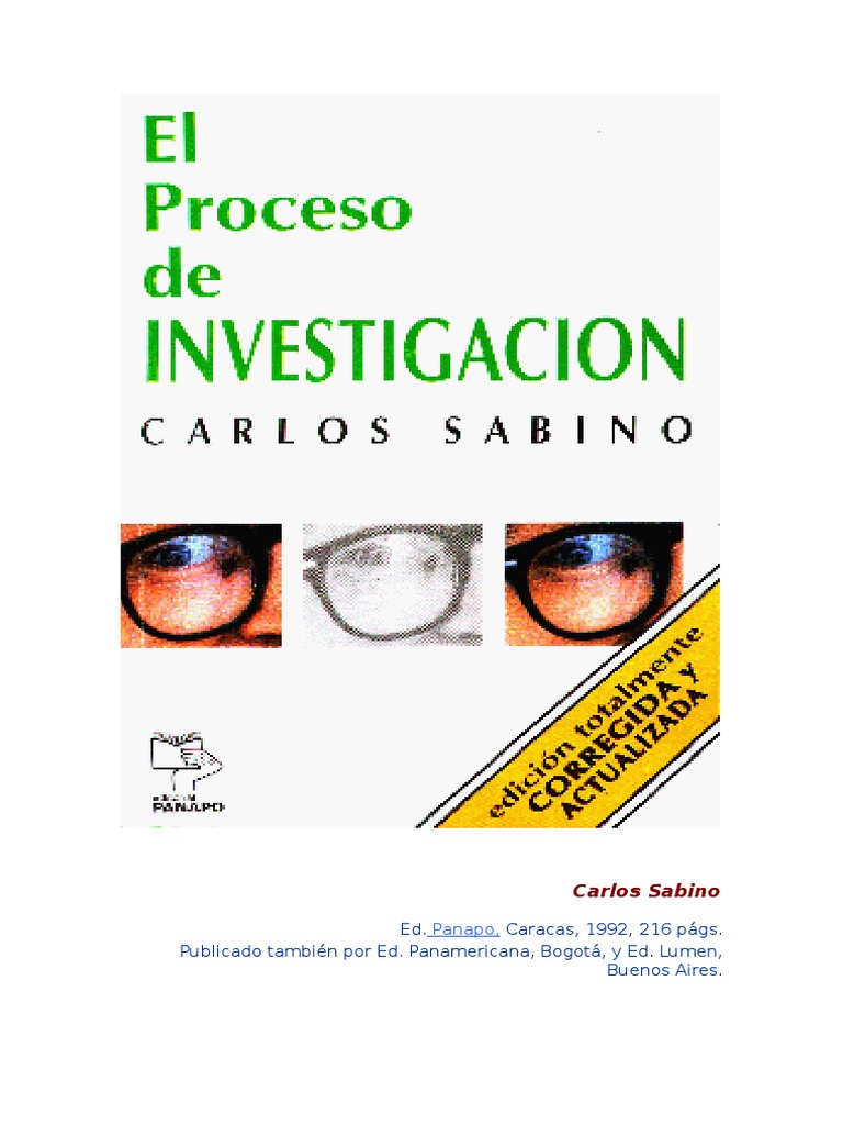 El Proceso de Investigación Carlos Sabino | PDF | Science | Conocimiento