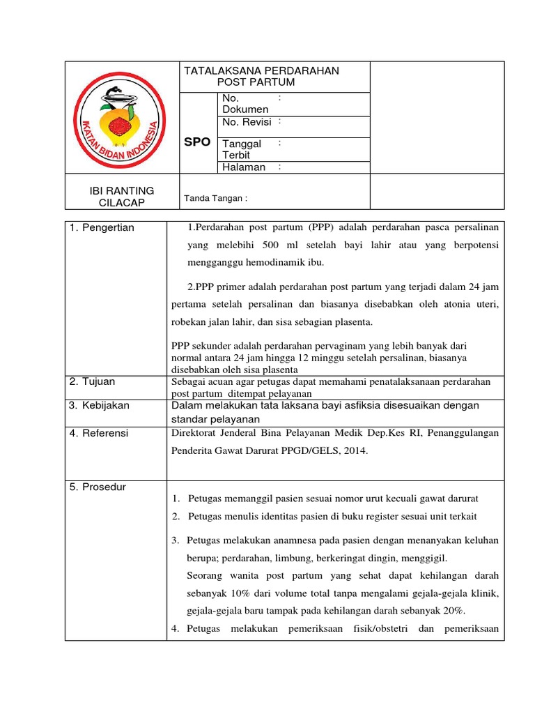 Tatalaksana Perdarahan Post Partum | PDF