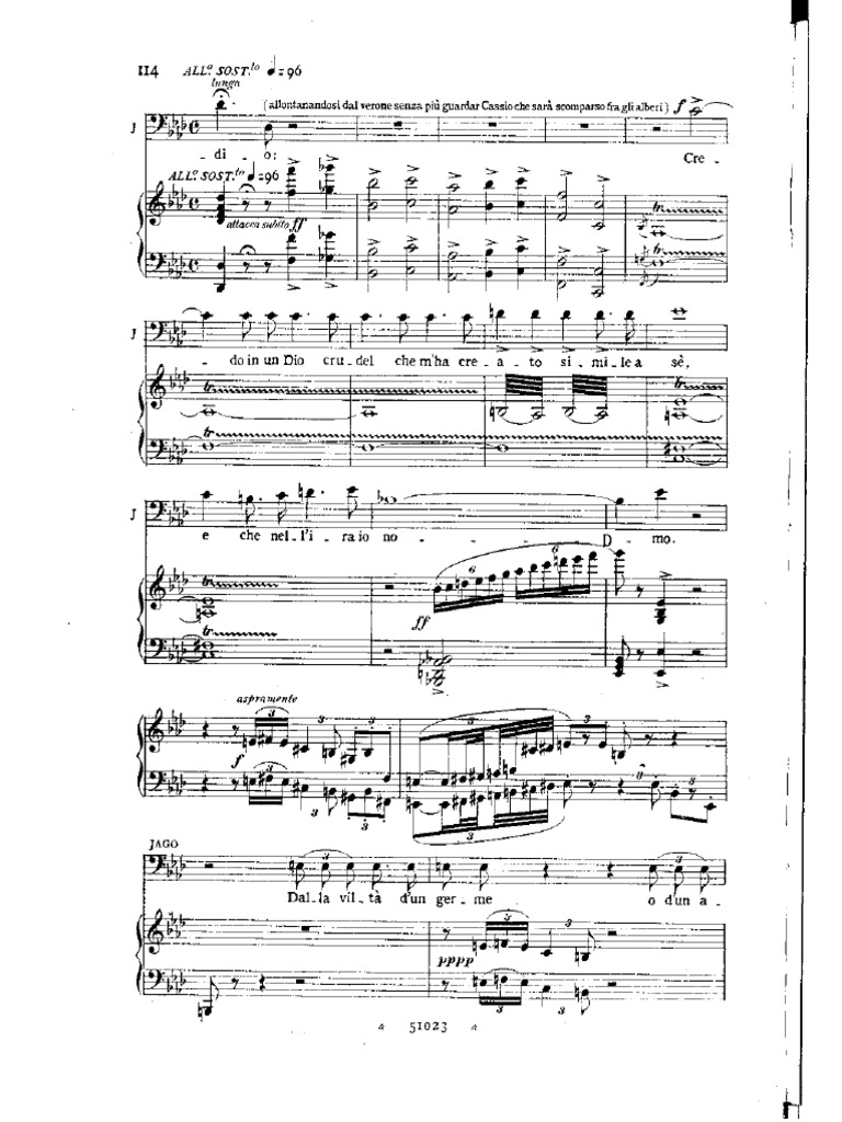 Ária de Iago - Ópera Otello | PDF | Composiciones musicales vocales | Ópera