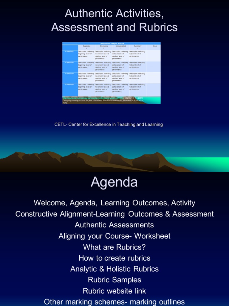 Authentic Assessment Rubrics | Download Free PDF | Rubric (Academic ...