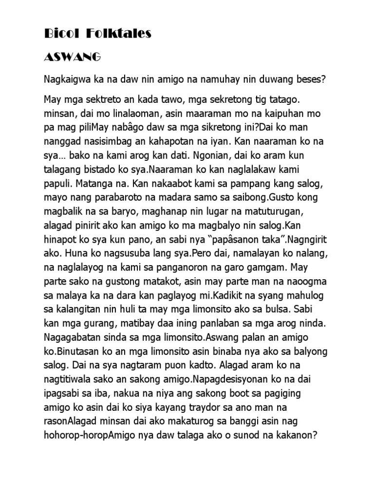 Bicol Folktales | PDF