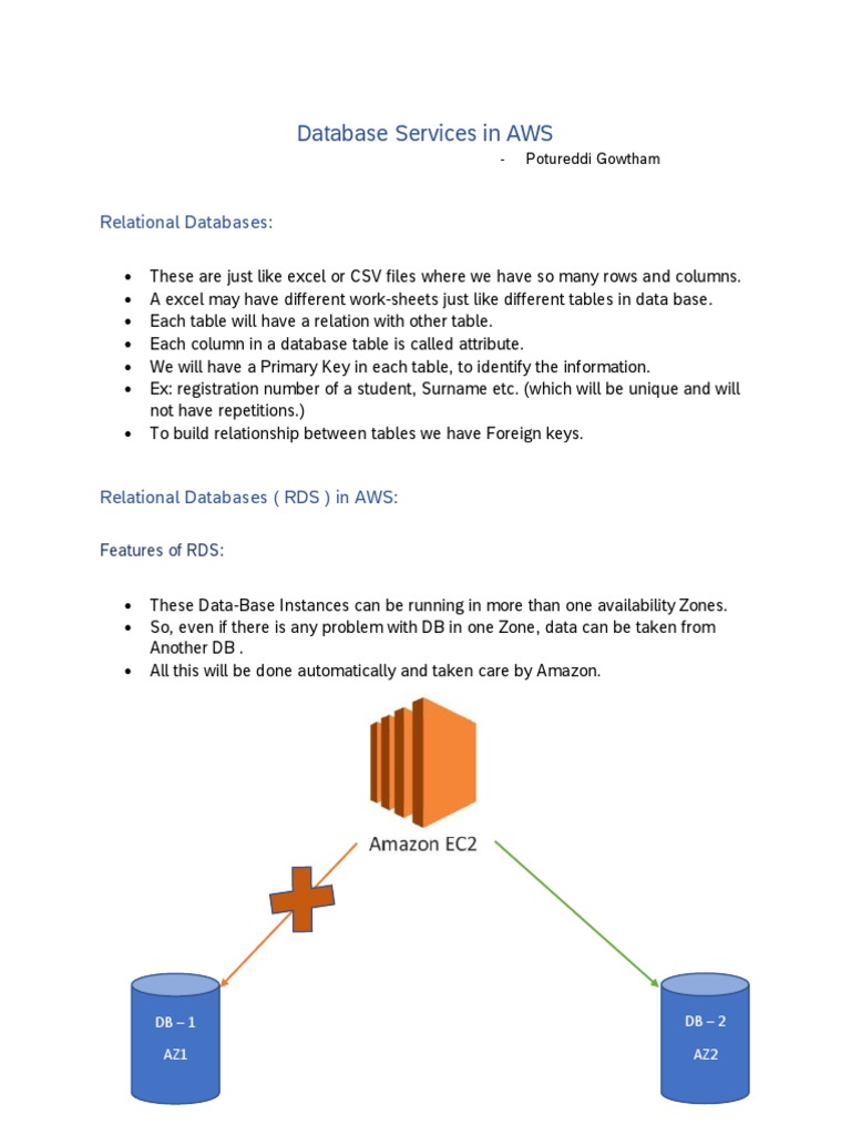 Database Services in AWS: Relational Databases | Download Free PDF | No ...