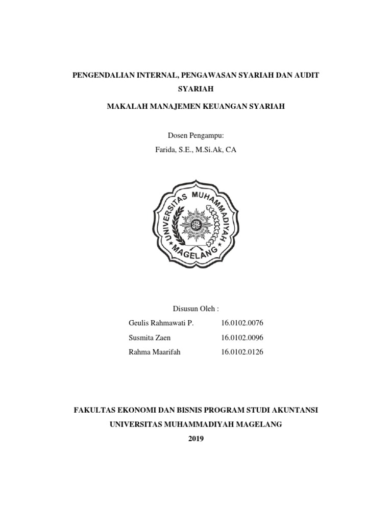 Pengendalian Internal dan Audit Syariah | PDF