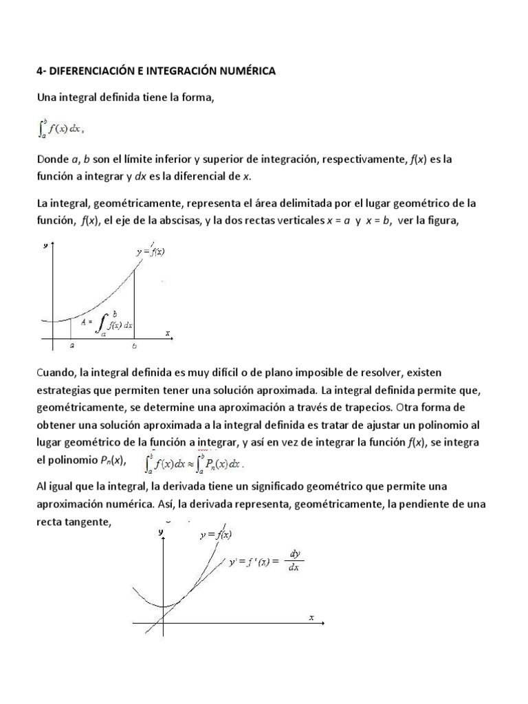 Metodos Numericos Pdf Integral Derivado
