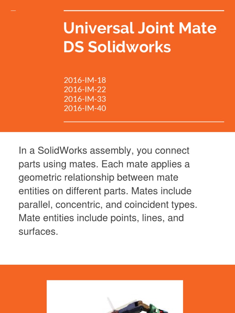 Universal Joint Solidworks | PDF | Computers | Technology & Engineering