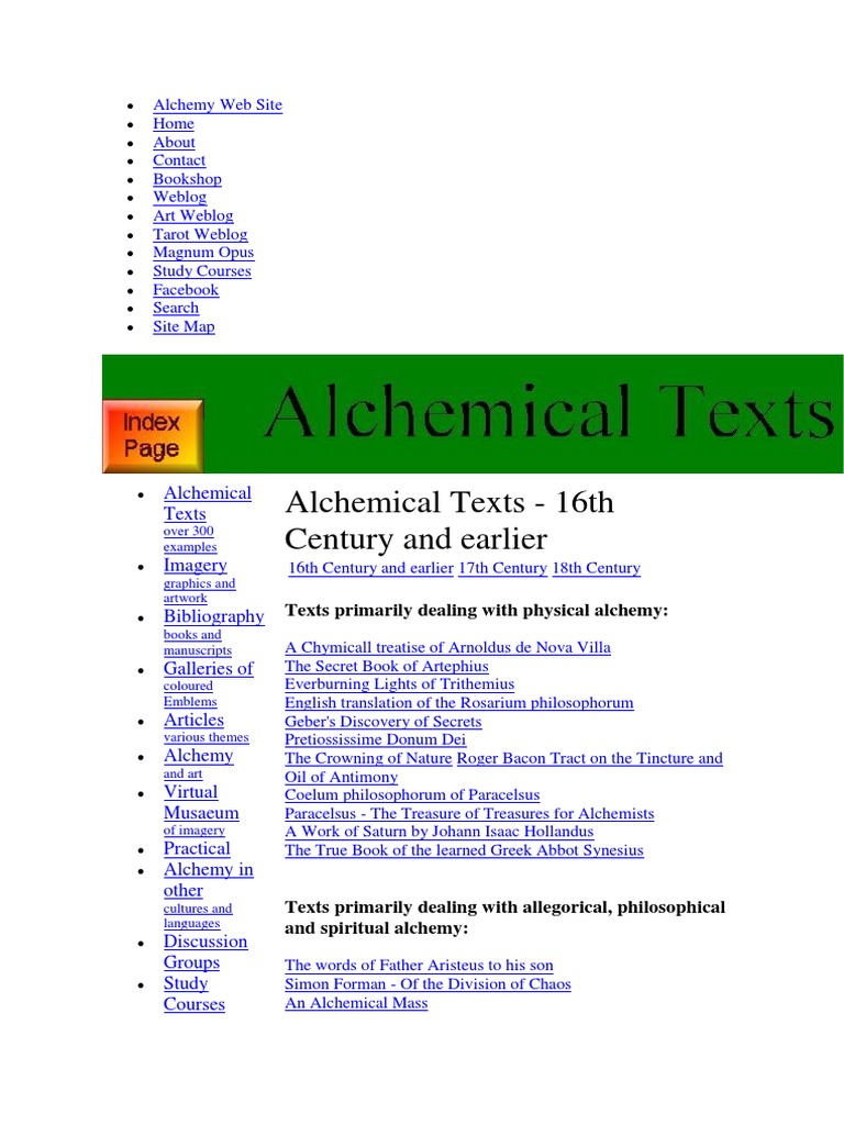 Alchemy Web Site | PDF | Alchemy | Esoteric Schools Of Thought