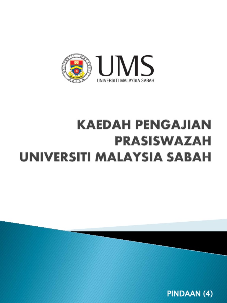 Panduan Prasiswazah UMS | PDF