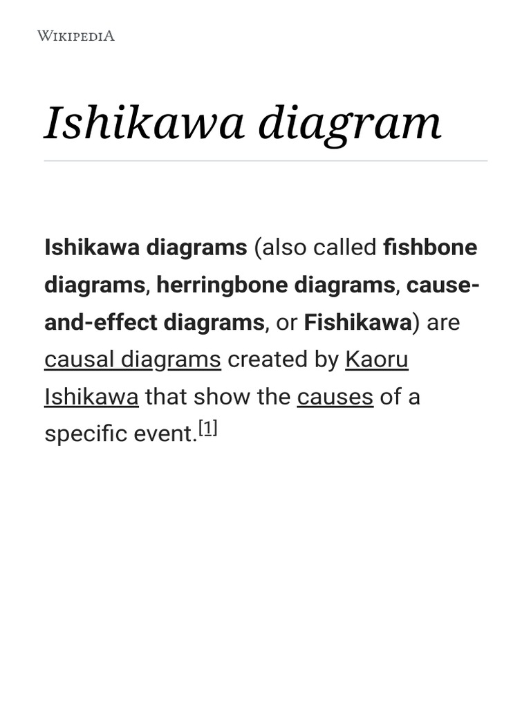 Ishikawa Diagram - Wikipedia | PDF | Systems Science | Business