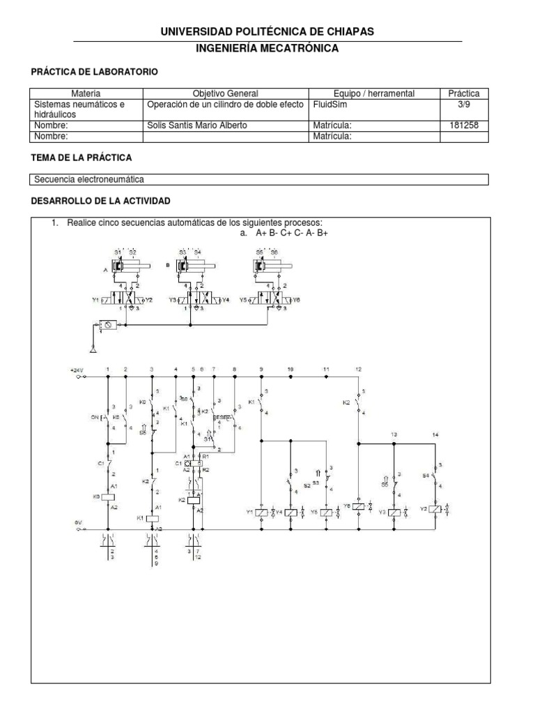Practica 4 - Secuencia Electroneumatica | PDF | Ciencia y Tecnología | Ingeniería mecánica