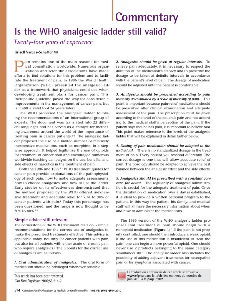 WHO Ladder 20anosdepois PDF | PDF | Analgesic | Opioid