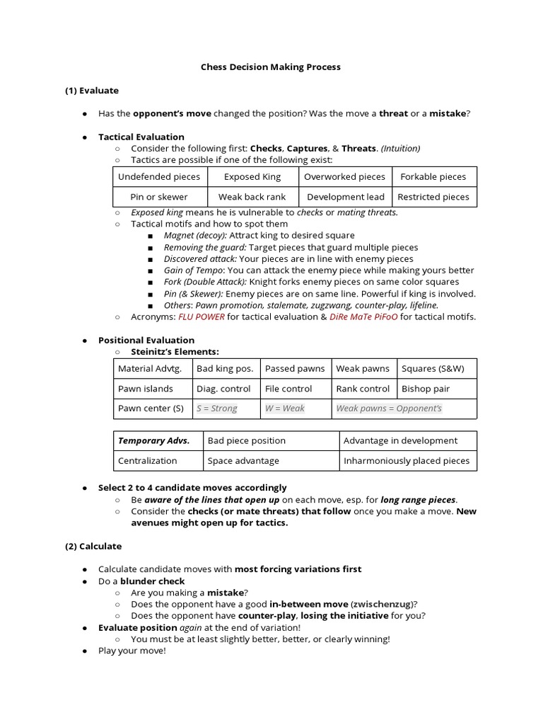 Chess Decision Making Process | PDF | Game Theory | Board Games