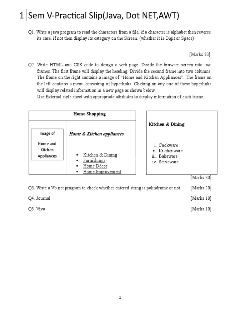 TYBCA SEM Pract Slip 2015 Updated | PDF | Hyperlink | Web Page