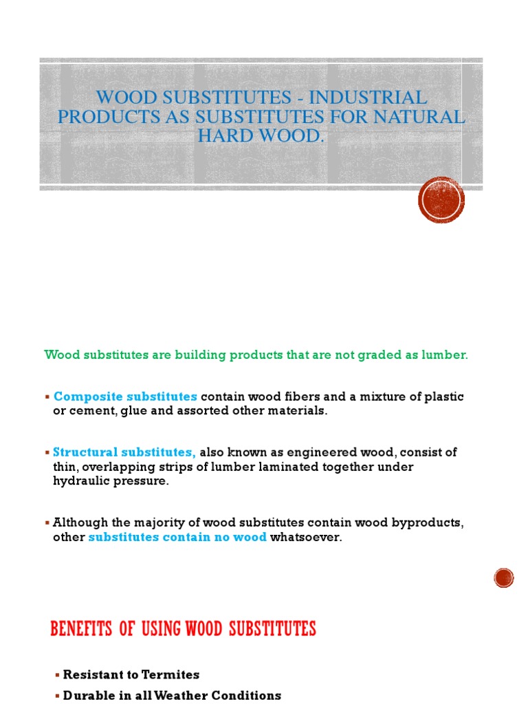 Wood Substitutes - Industrial Products As Substitutes For | PDF ...