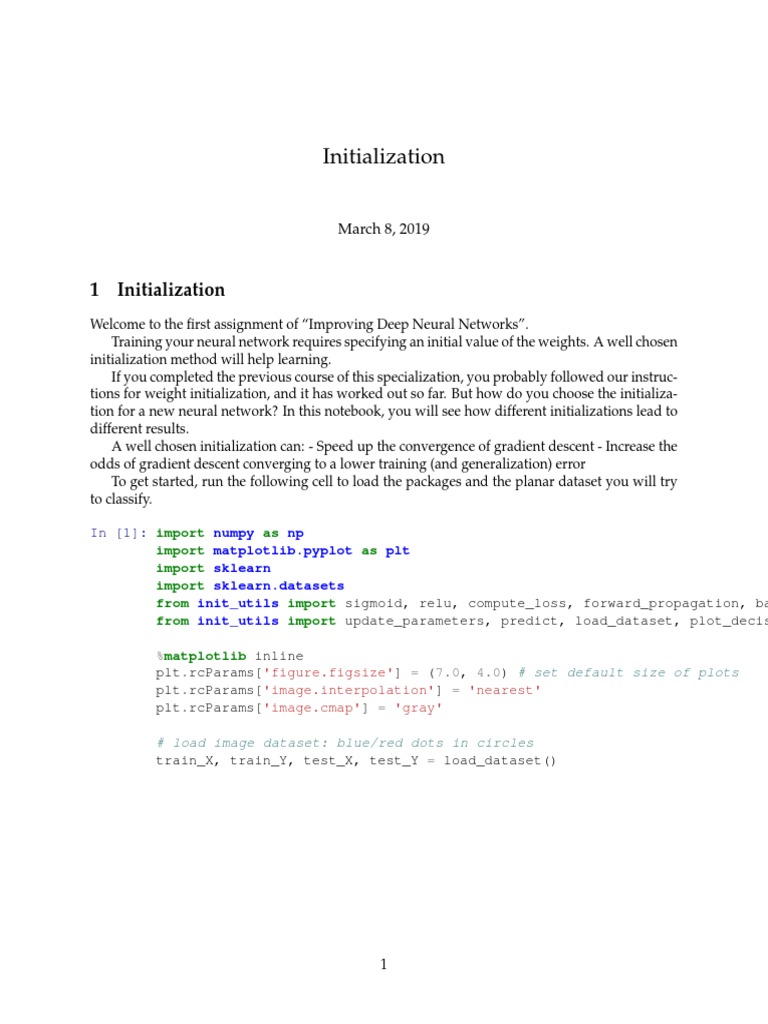 Initialization | PDF | Artificial Neural Network | Algorithms And Data Structures