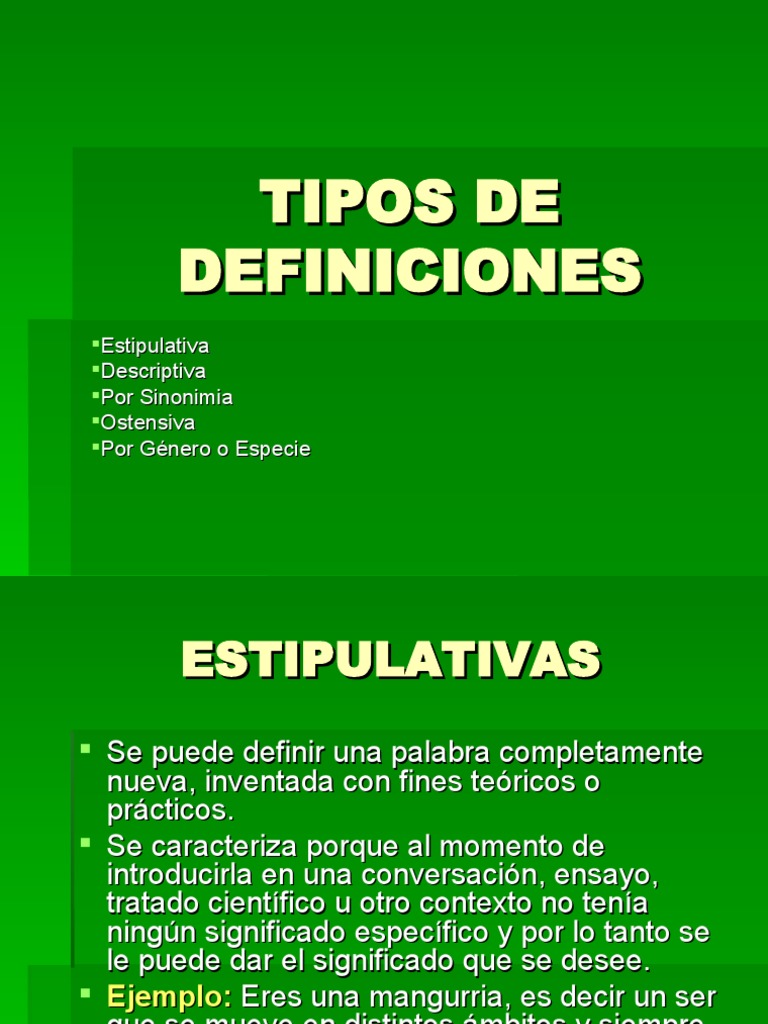 Tipos de Definiciones | PDF | Palabra | Science