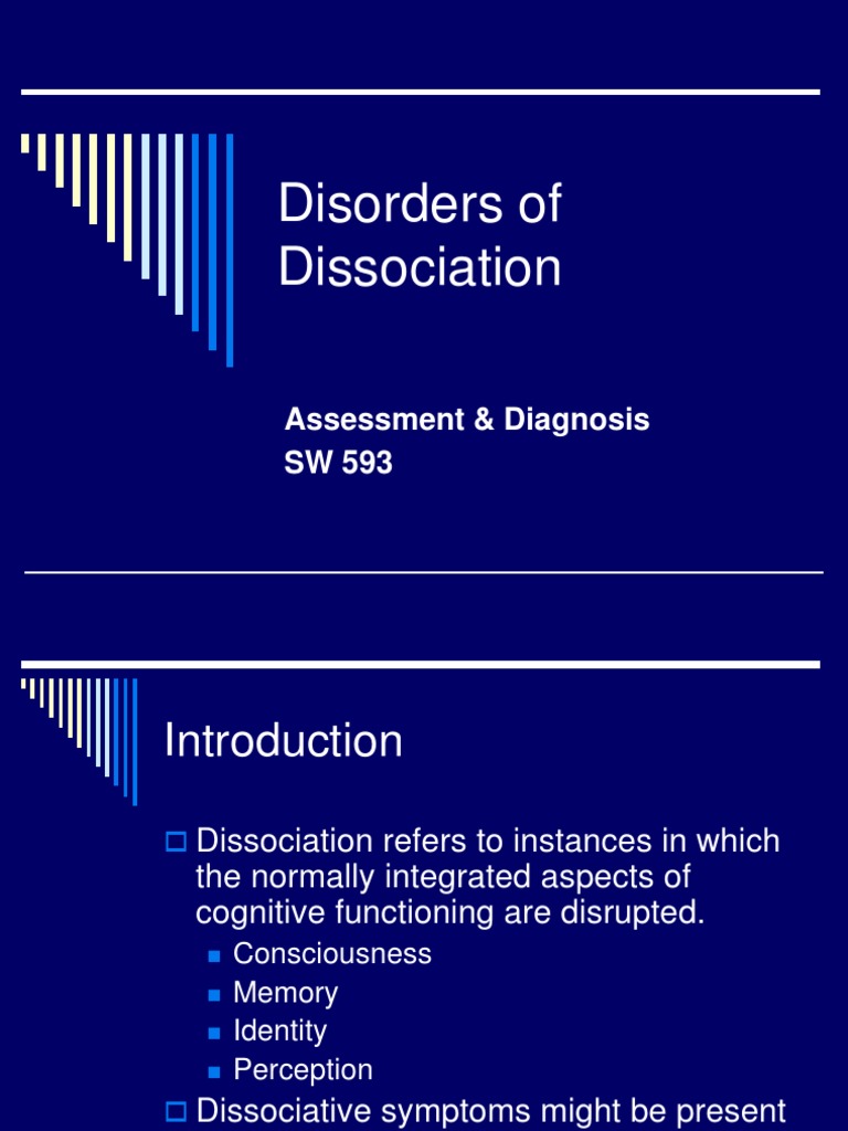 Disorders of Dissociation | PDF | Dissociation (Psychology) | Mental ...