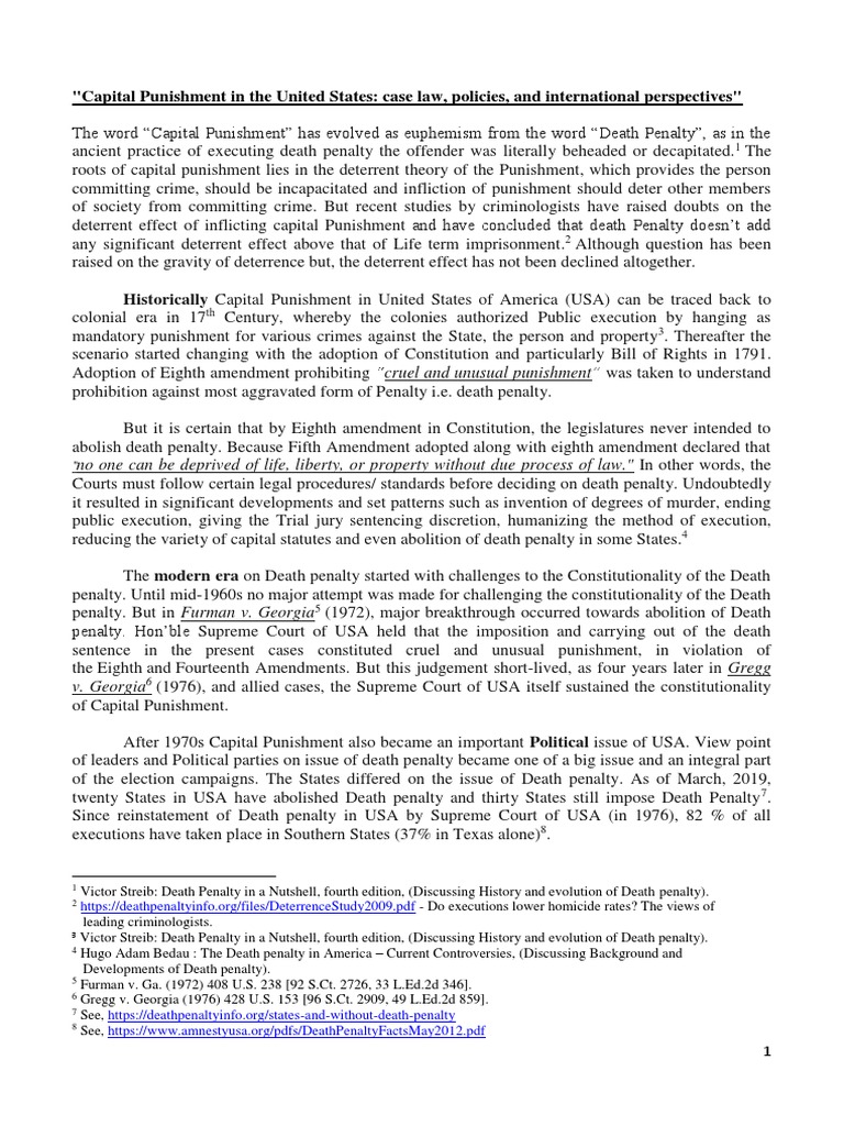 Capital Punishment - US & International Propective | PDF | Eighth ...