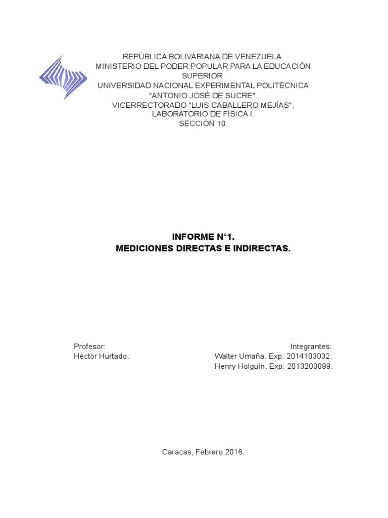 Mediciones Directas e Indirectas | Descargar gratis PDF | Medición ...
