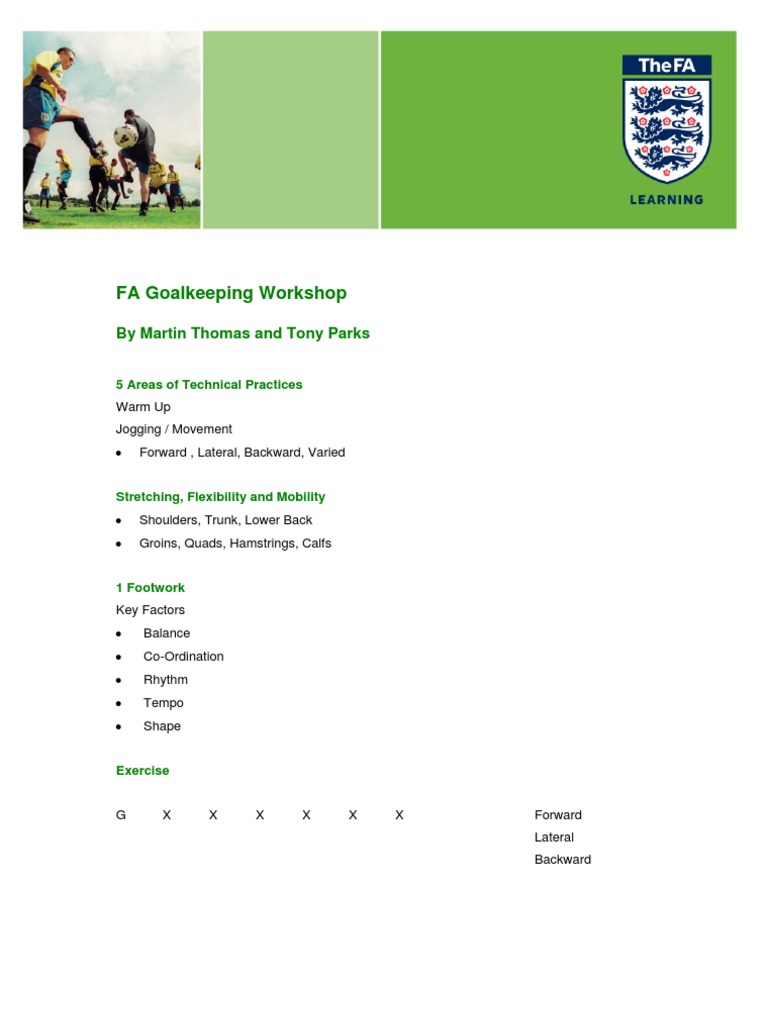 FA Goalkeeping Workshop-FA Learning | PDF | Games Of Physical Skill ...