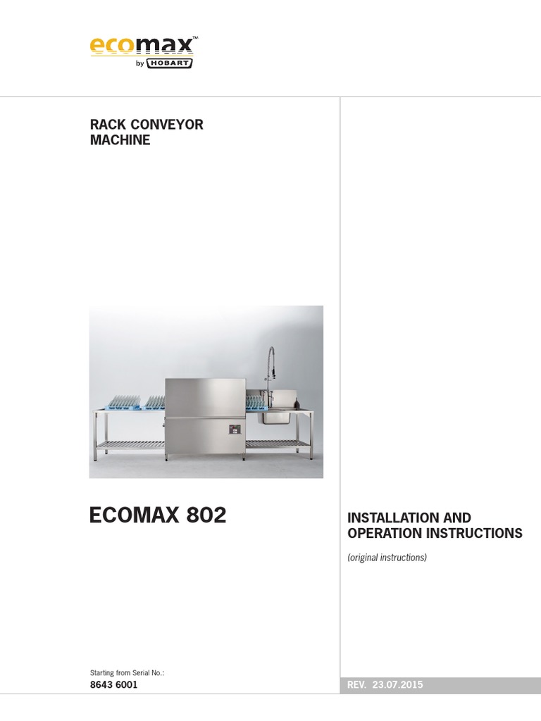 Ecomax 802: Rack Conveyor Machine | PDF | Manufactured Goods | Equipment
