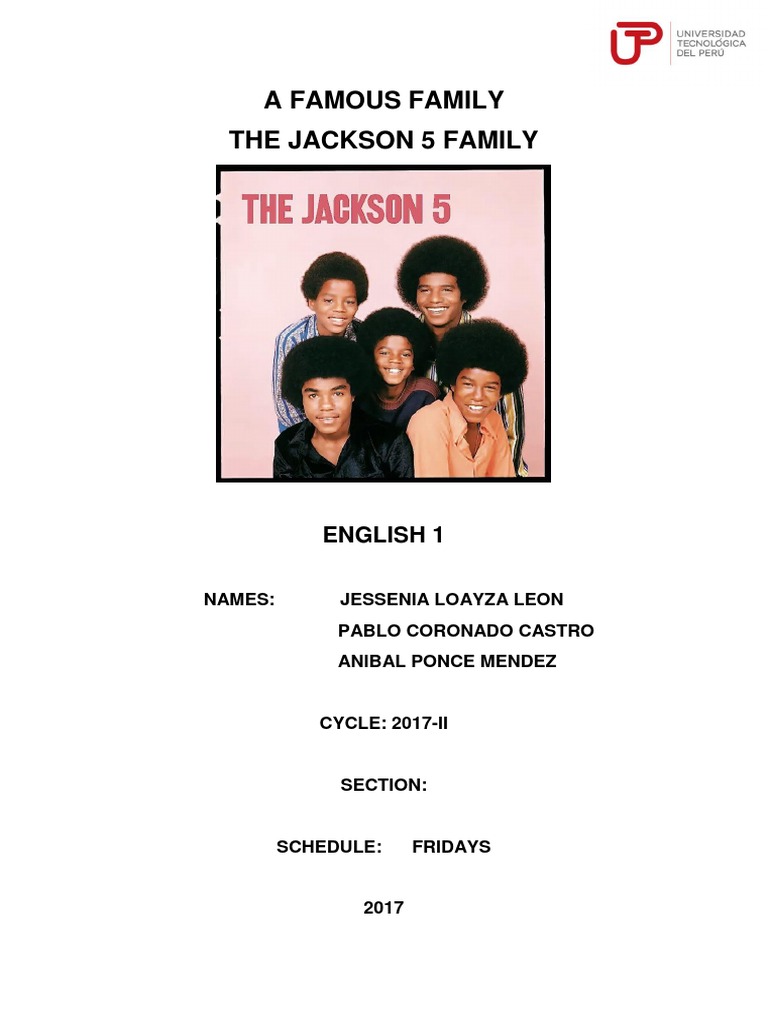 A Famous Family The Jackson 5 Family: English 1 | PDF