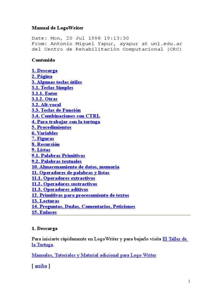 Manual de Logo Writer | PDF | Teclado | Soporte