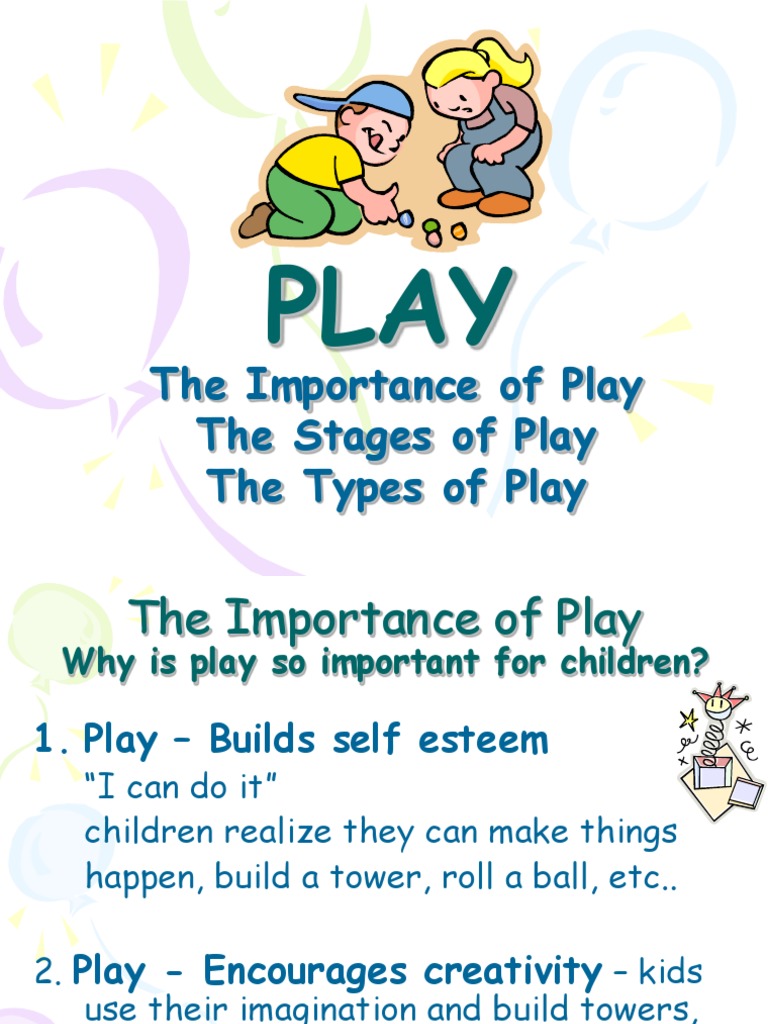 The Importance of Play The Stages of Play The Types of Play | PDF ...
