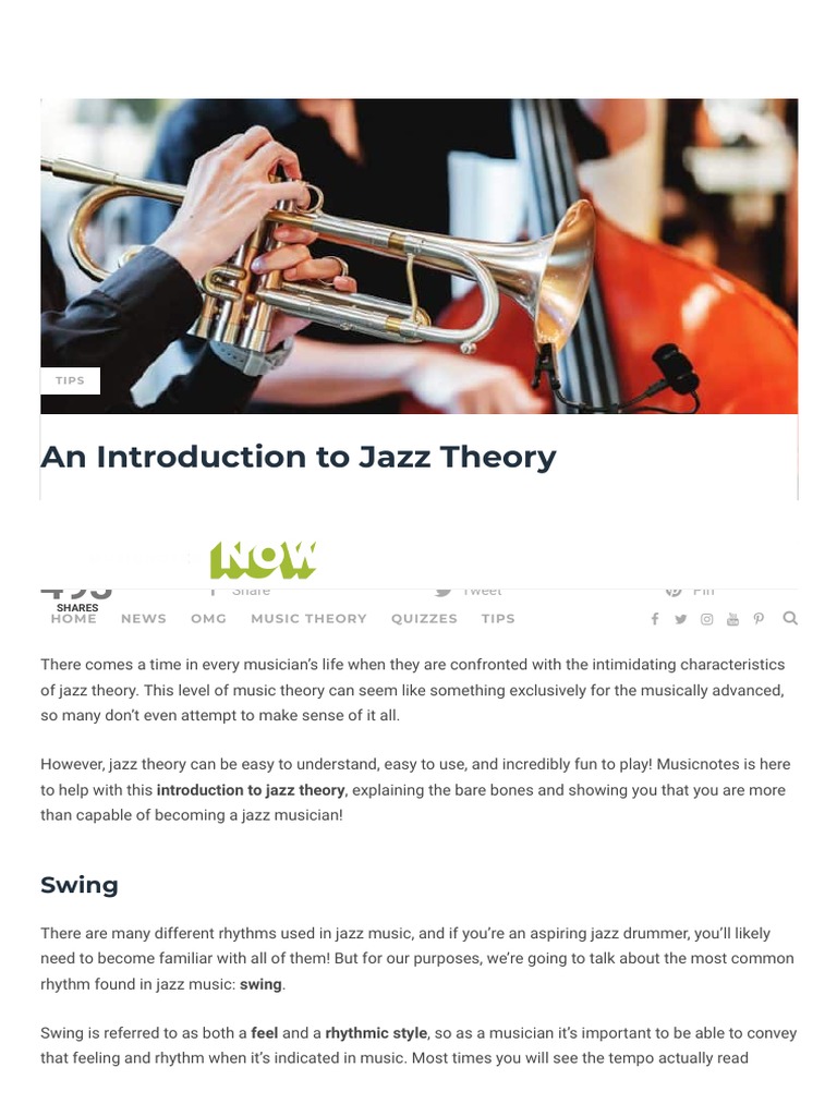 An Introduction To Jazz Theory - Musicnotes Now | PDF | Scale (Music ...