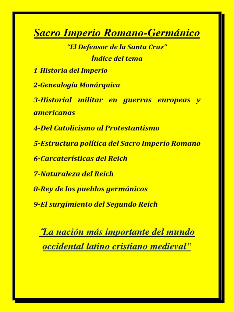 El Primer Reich: Sacro Imperio Germánico | PDF | Santo Imperio Romano ...