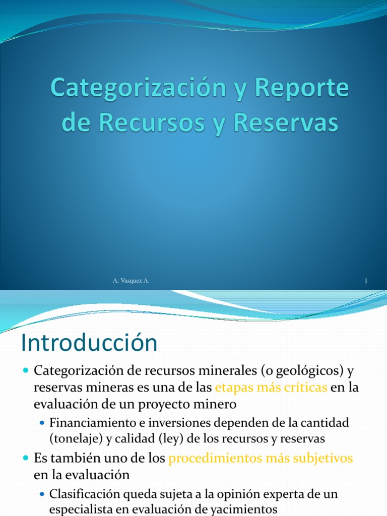 Recursos y Reservas | PDF | Minería | Geología