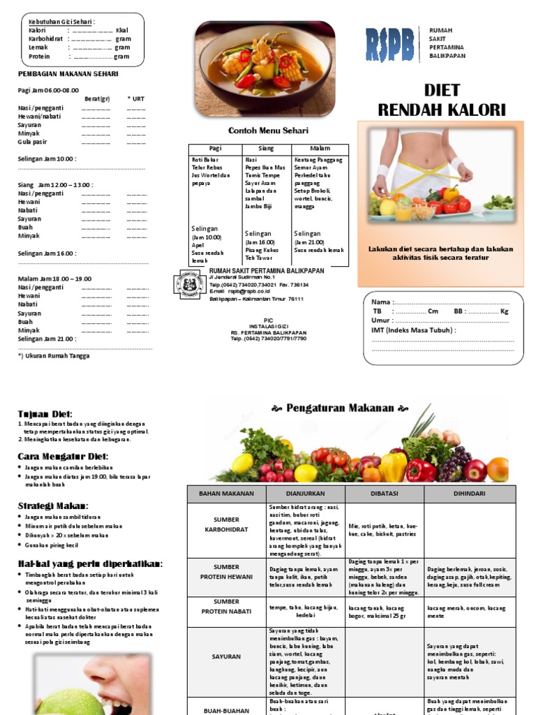 Leaflet Rendah Kalori | PDF